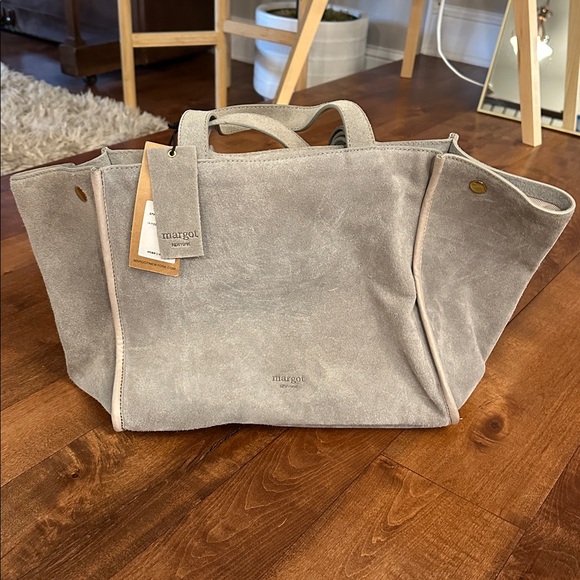 Margot New York | Bags | Nwt Margot New York Jamee Double Handle Gray ...